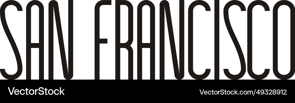 San francisco city lettering Royalty Free Vector Image