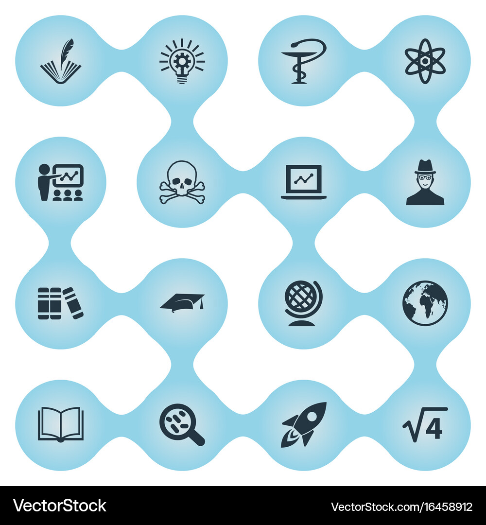 Set of simple science icons Royalty Free Vector Image
