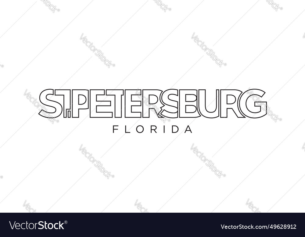 St petersburg florida usa typography slogan Vector Image