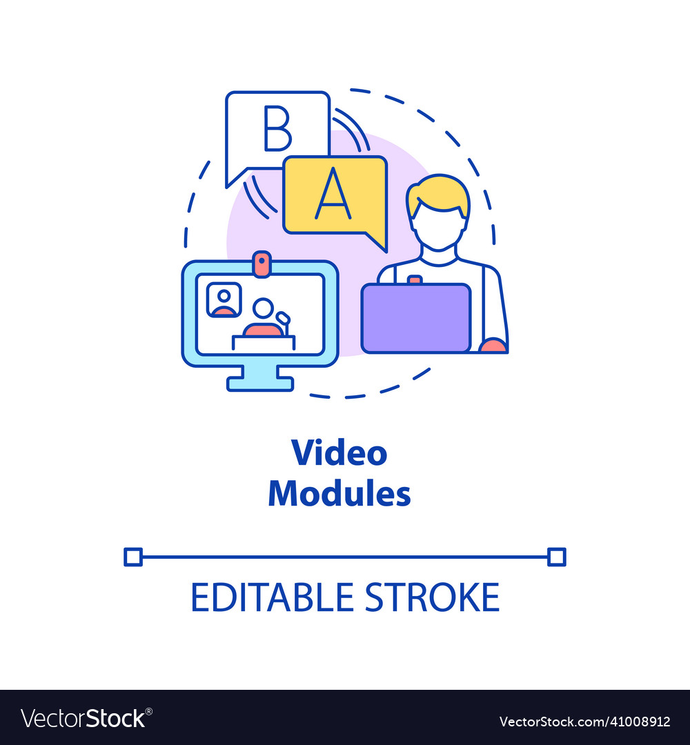 Video modules concept icon Royalty Free Vector Image
