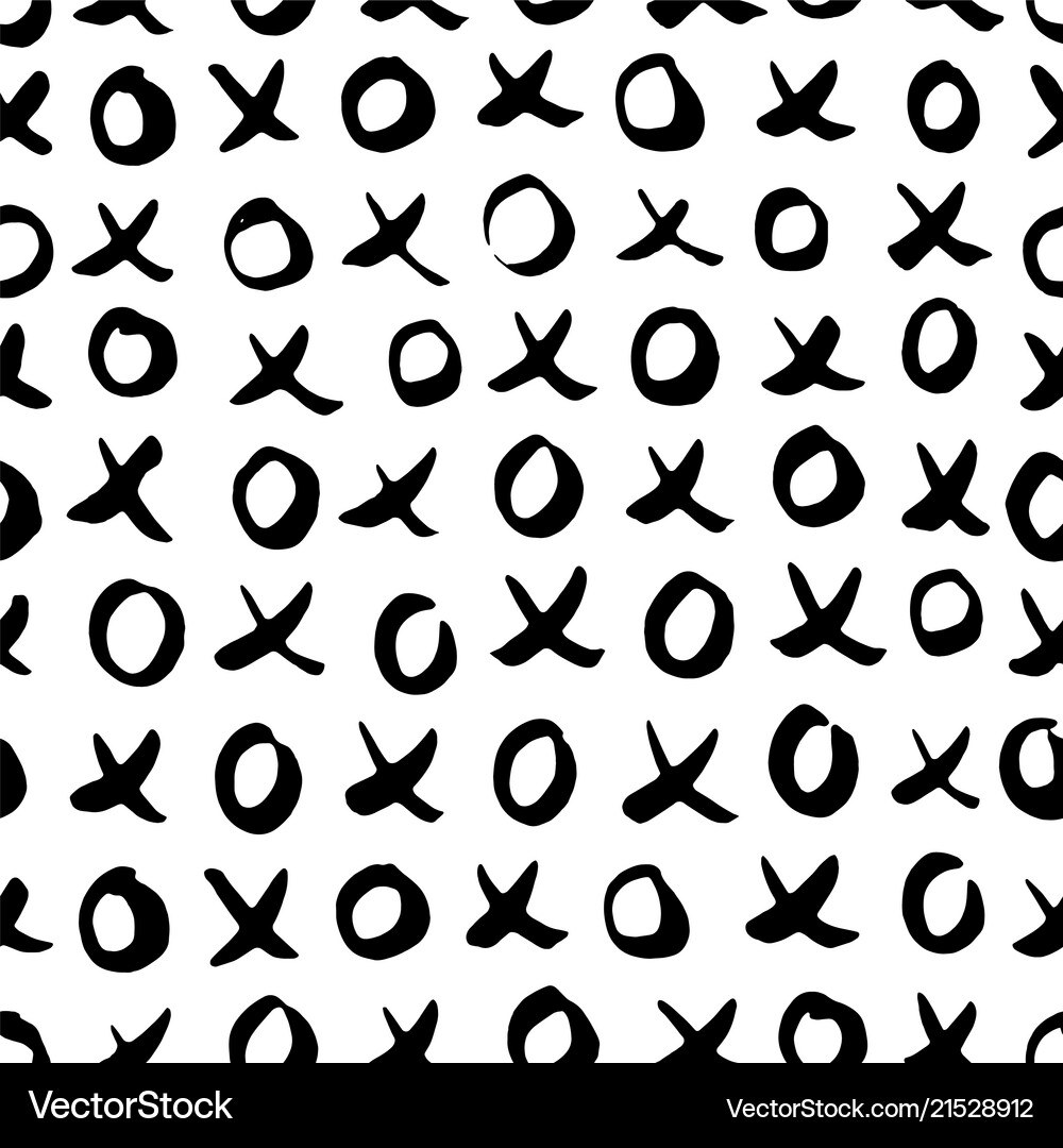 X and o or xo symbols seamless pattern Royalty Free Vector
