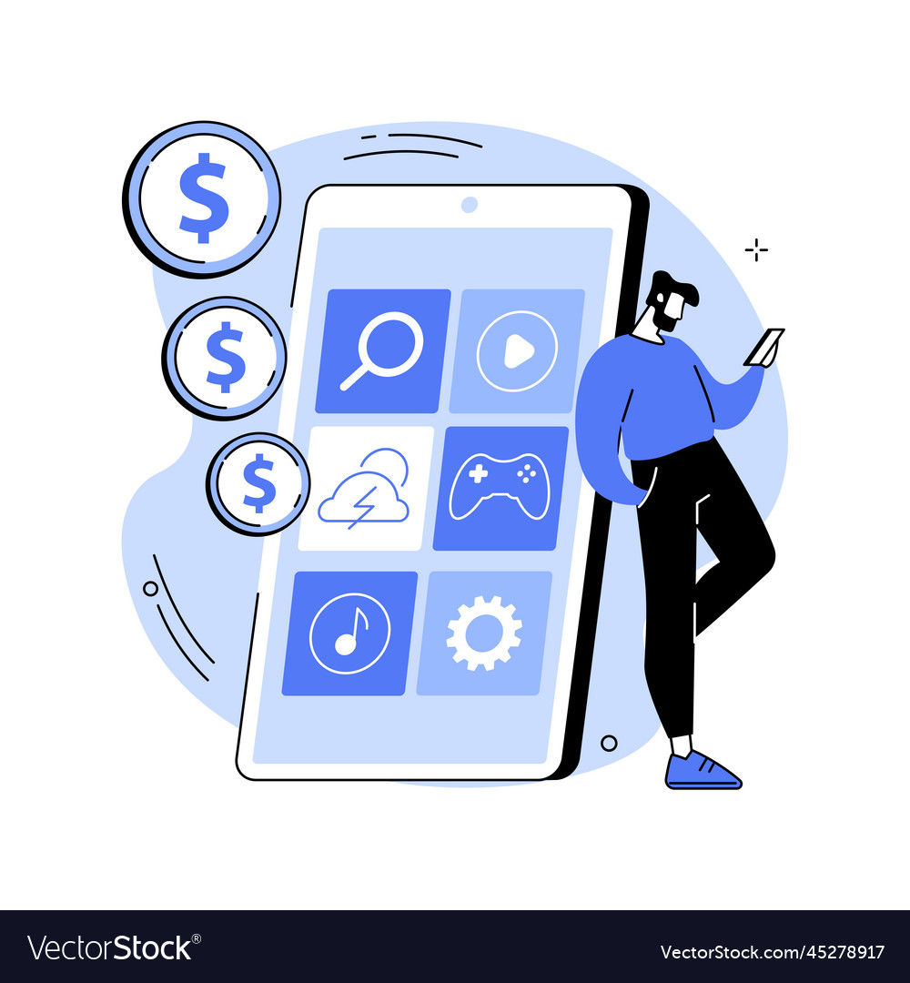 App monetization abstract concept Royalty Free Vector Image