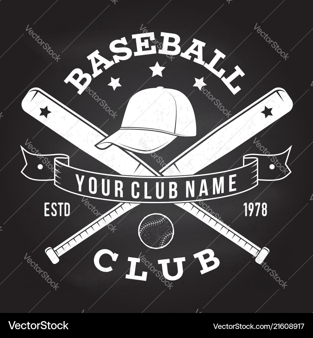Baseball club badge concept Royalty Free Vector Image