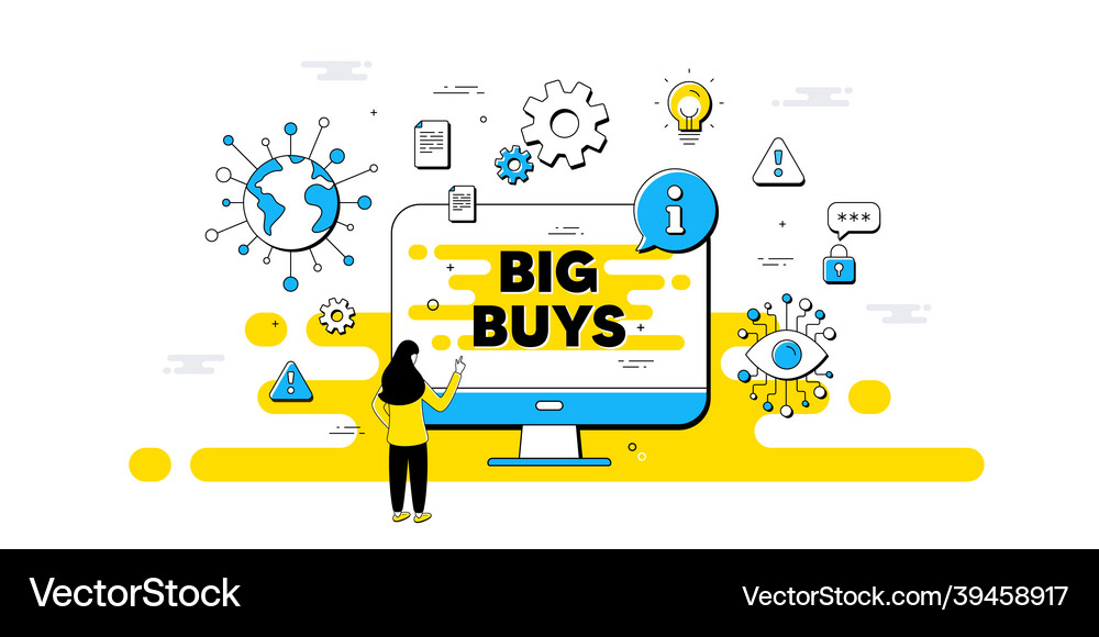 Big buys text special offer price sign Royalty Free Vector