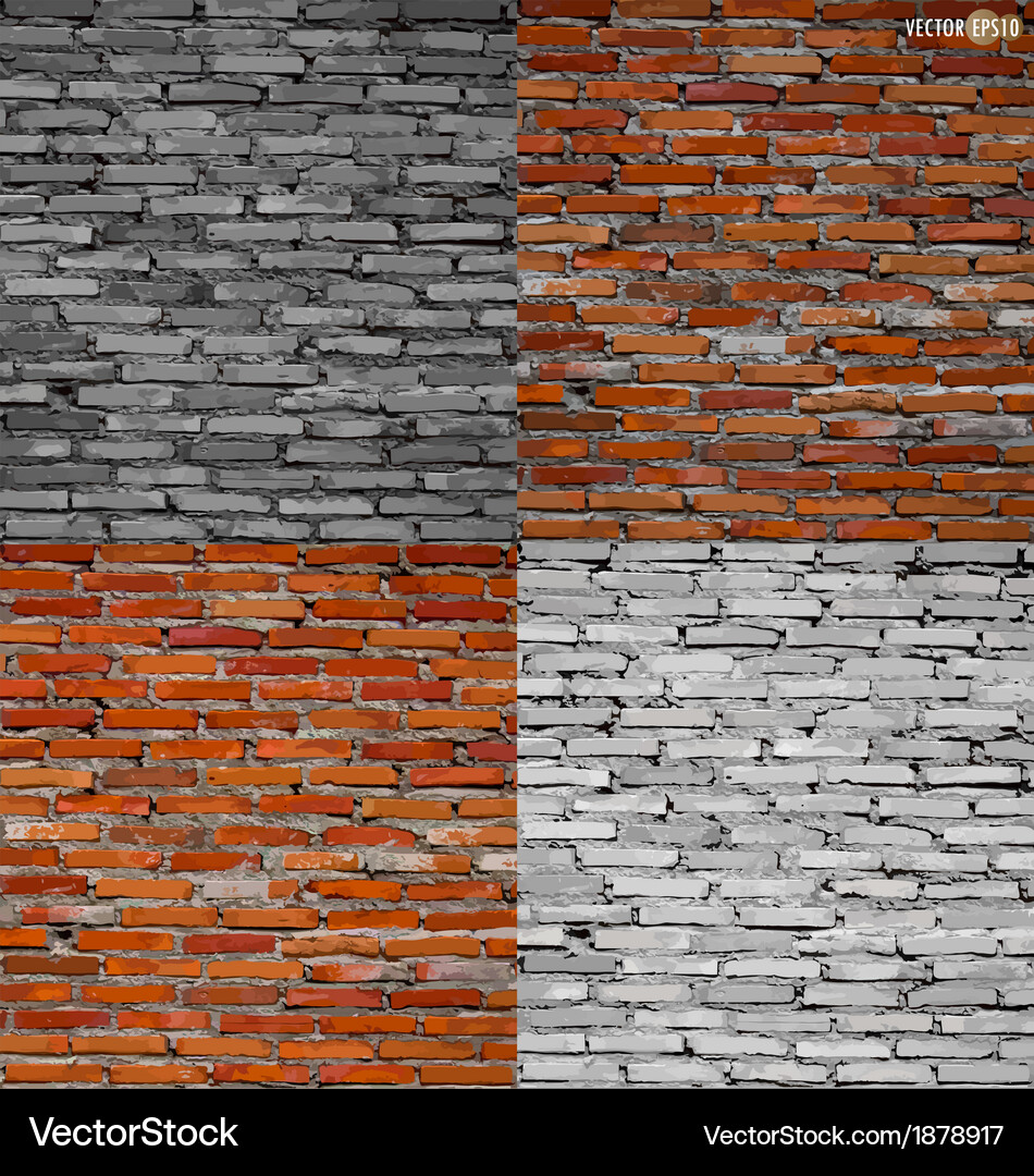 Collection of brick wall background Royalty Free Vector
