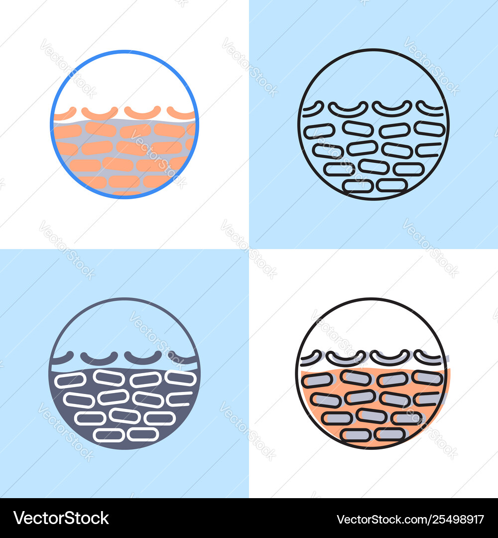 Dry skin icon set in flat and line style Vector Image