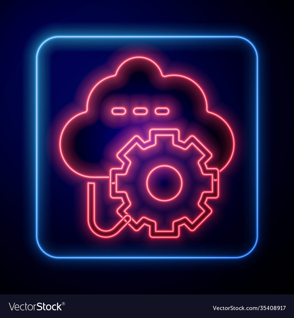 Glowing neon cloud technology data transfer Vector Image