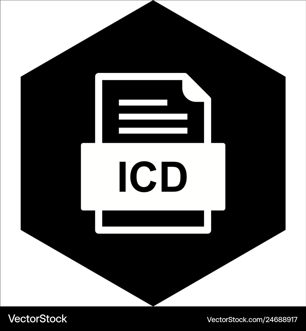 Icd file document icon Royalty Free Vector Image