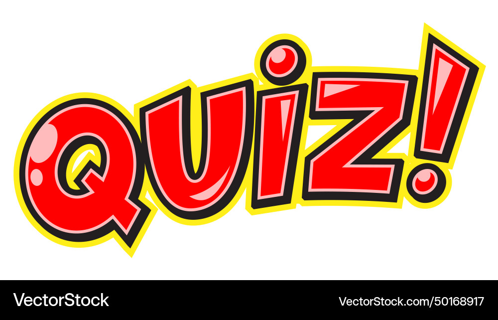 Quiz word pop art hand drawn Royalty Free Vector Image
