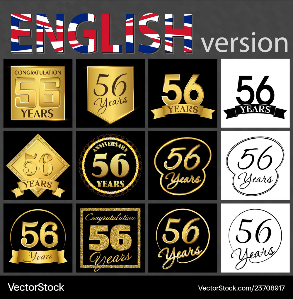Set of number 56 templates Royalty Free Vector Image