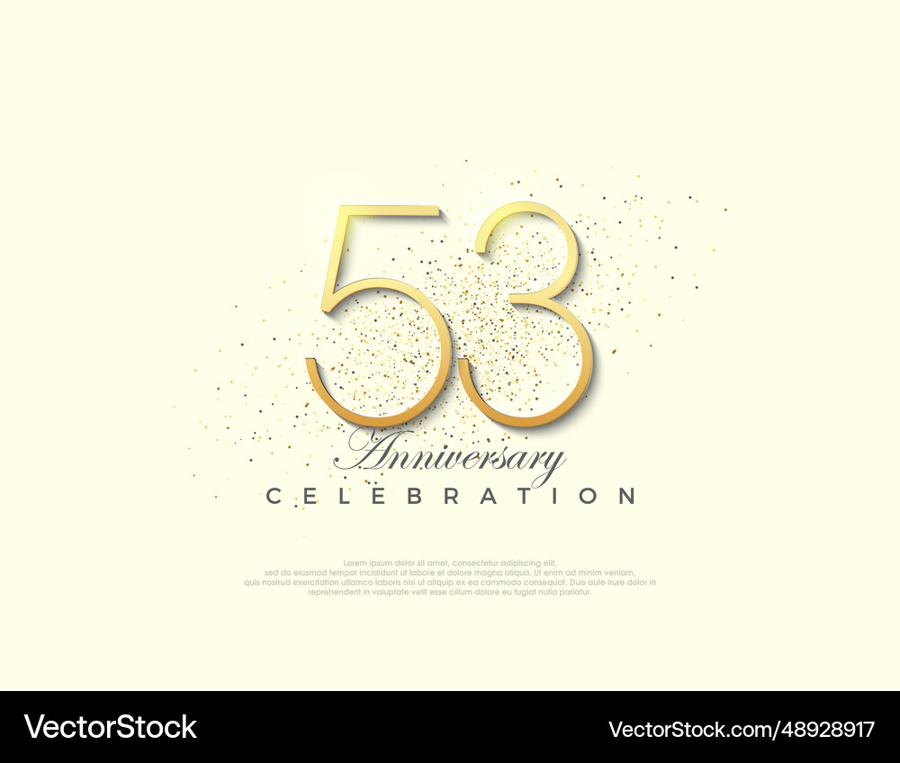 Simple number 53rd anniversary premium number for Vector Image