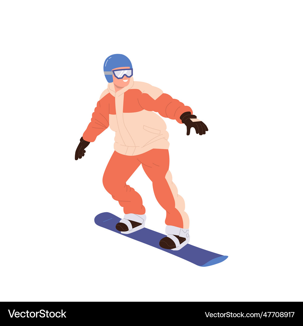 Snowboarder character wearing warm winter clothes Vector Image