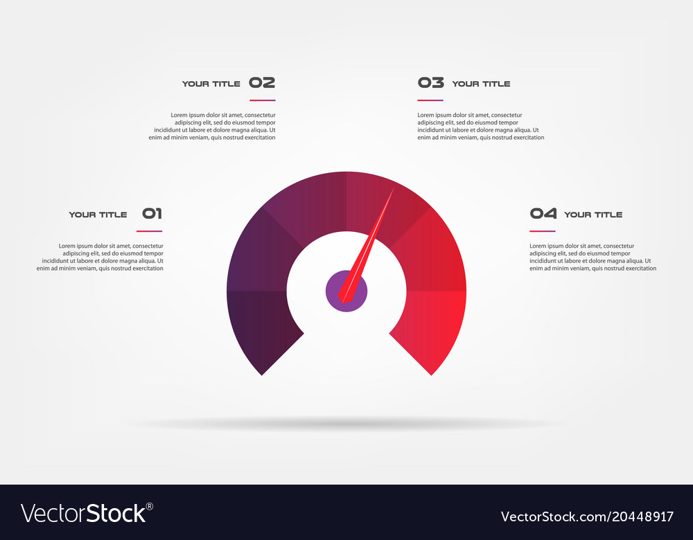 Speedometer infographics with circle element Vector Image