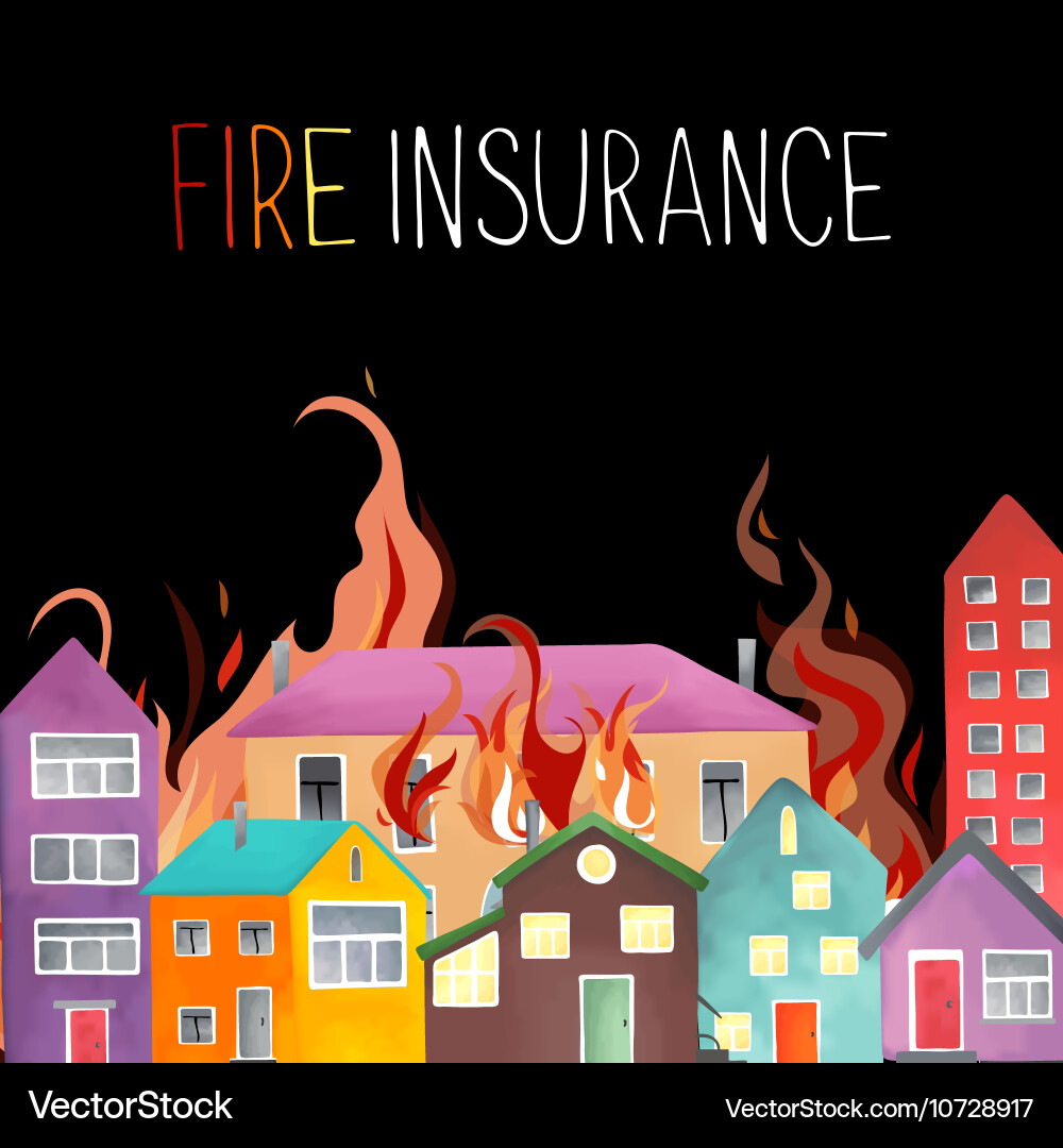 The big fire in city Royalty Free Vector Image