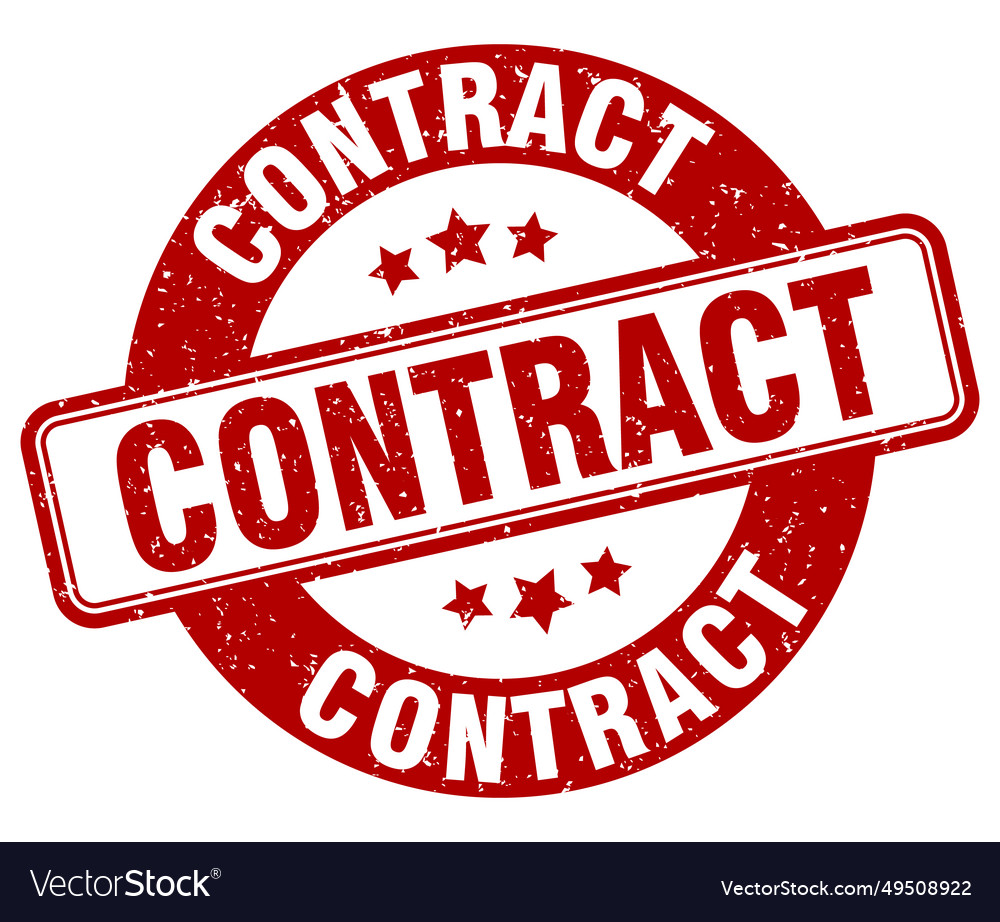 Contract stamp label round grunge sign Royalty Free Vector