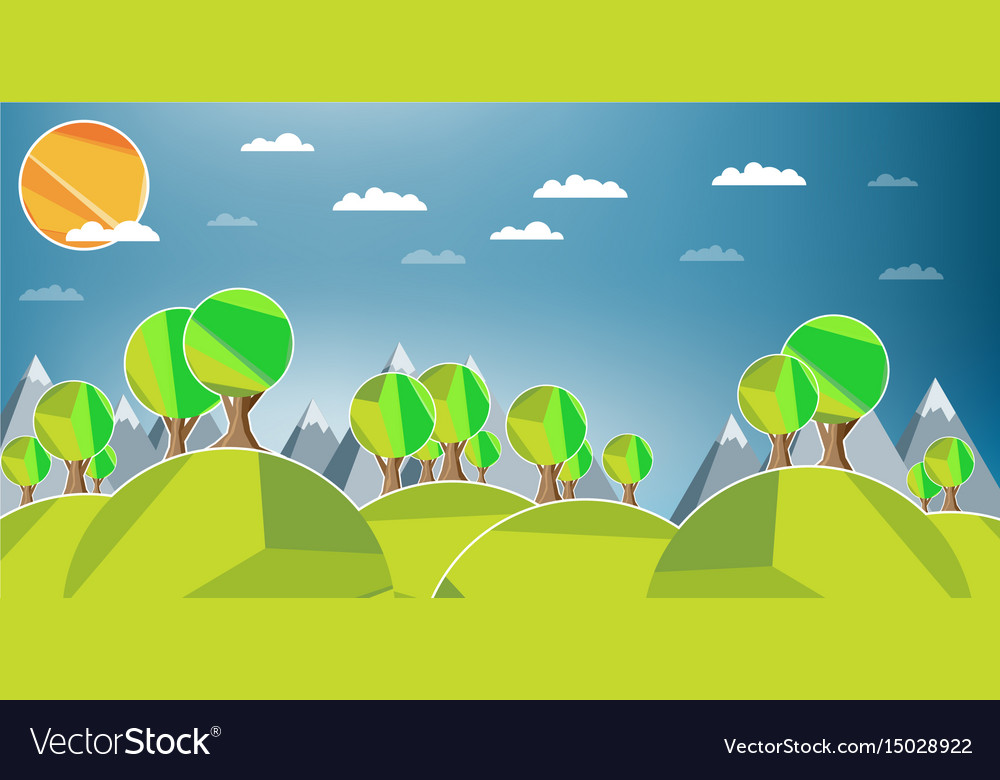Flat design landscape Royalty Free Vector Image