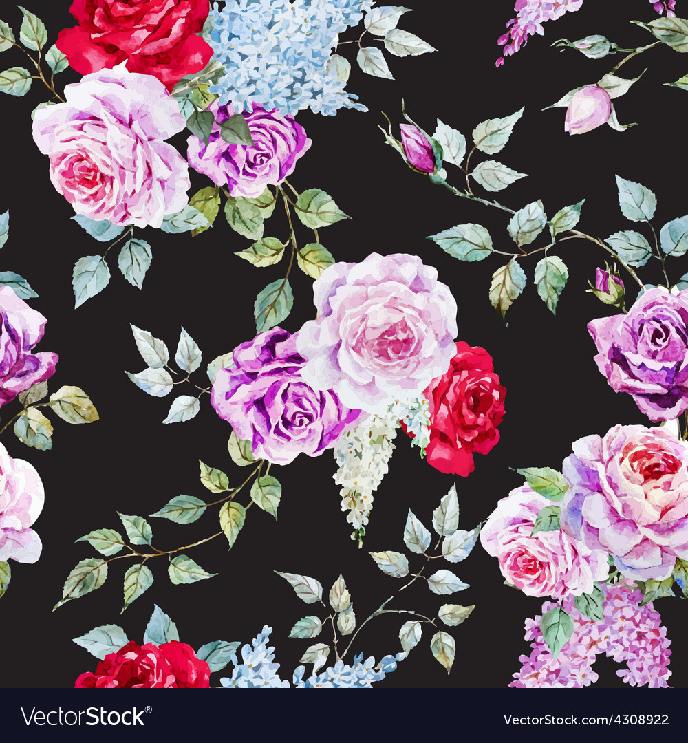 Nice rose pattern Royalty Free Vector Image - VectorStock