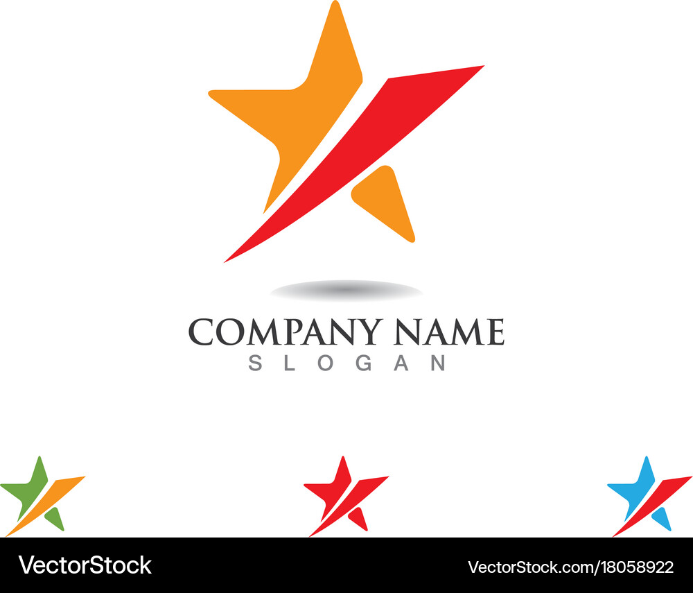 Red and blue star falcon logo template icon Vector Image