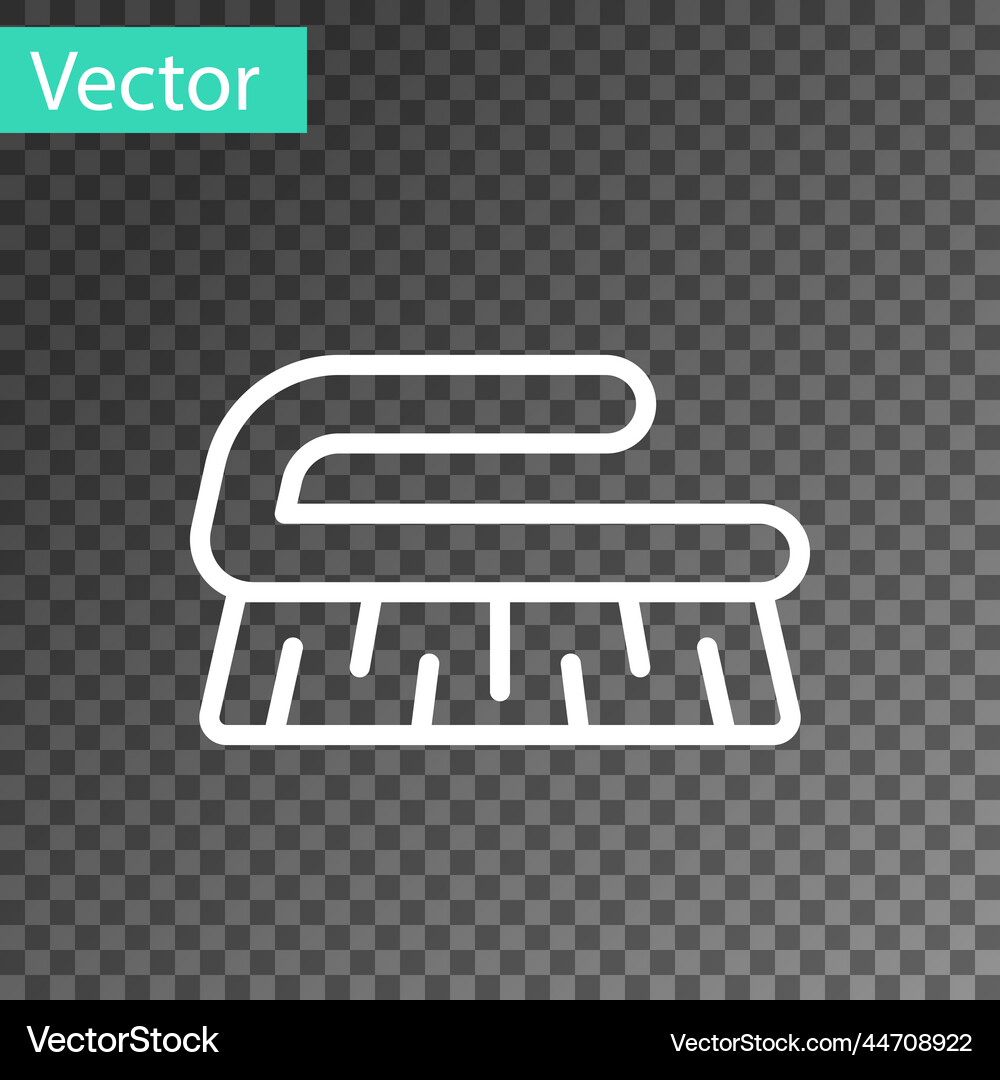White line brush for cleaning icon isolated Vector Image