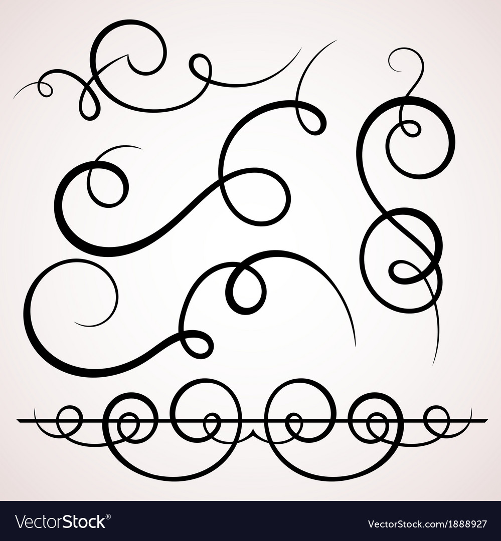 Calligraphic decorative elements Royalty Free Vector Image Calligraphic decorative elements Royalty Free Vector Image