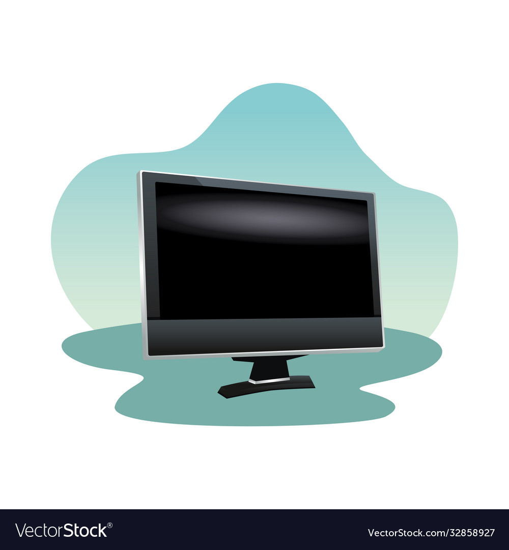 Computer monitor display device icon Royalty Free Vector