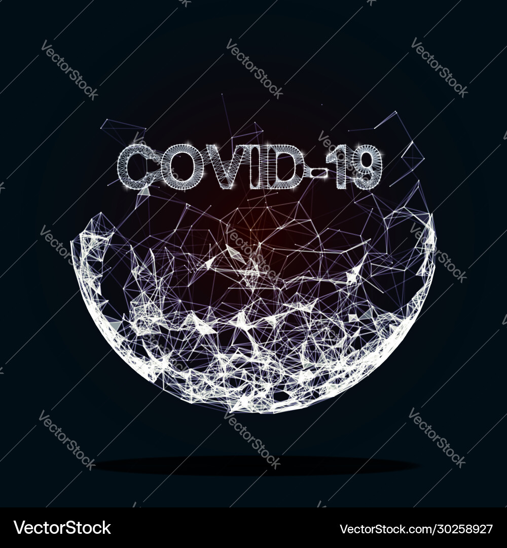 Corona virus 3d polygonal text virus infections Vector Image