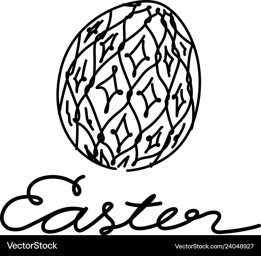 Cute Hand-Drawn Easter Egg Royalty Free Vector Image