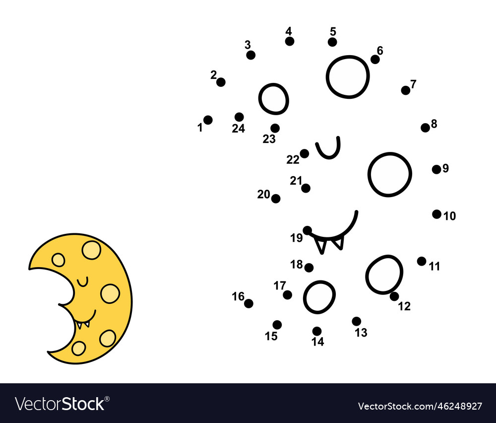 Dot to game for kids connect the dots Royalty Free Vector