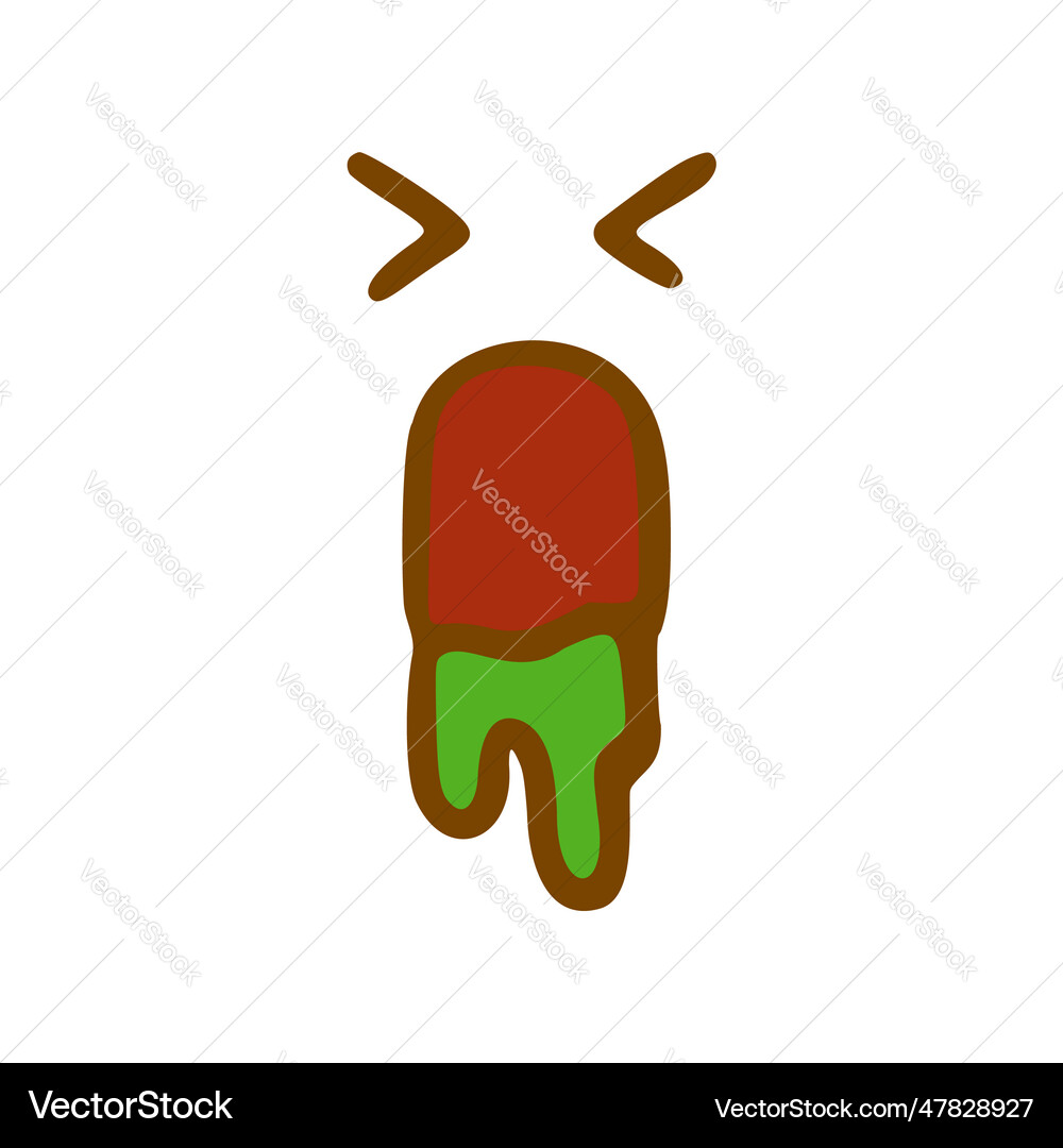 Face with vomit doodle icon emoticon in hand Vector Image