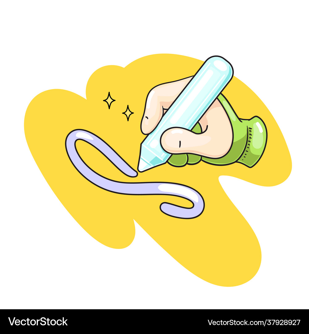 Hand artists graphic pen Royalty Free Vector Image