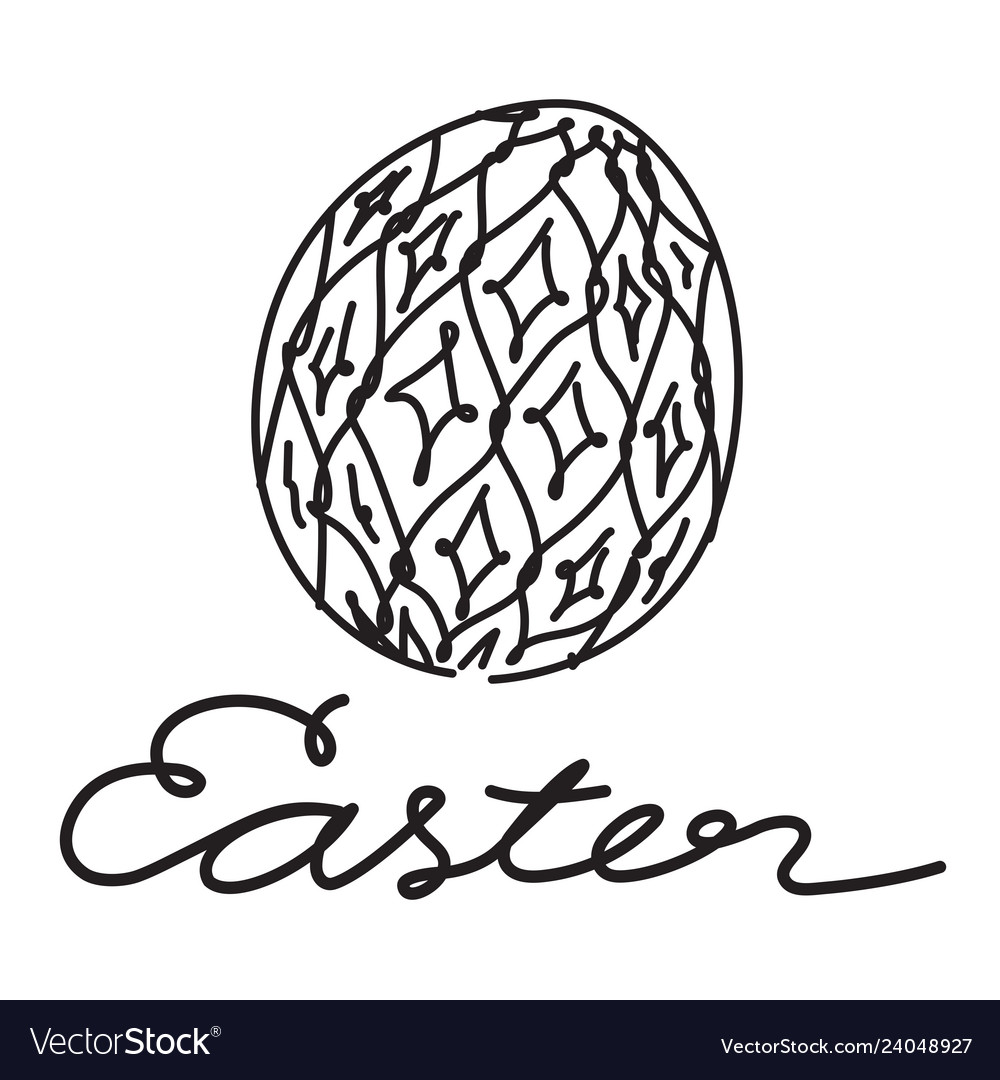 Hand draw easter Royalty Free Vector Image - VectorStock