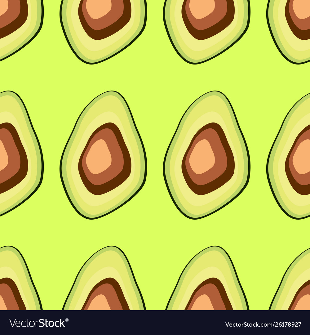 Healthy food avocado print seamless pattern Vector Image