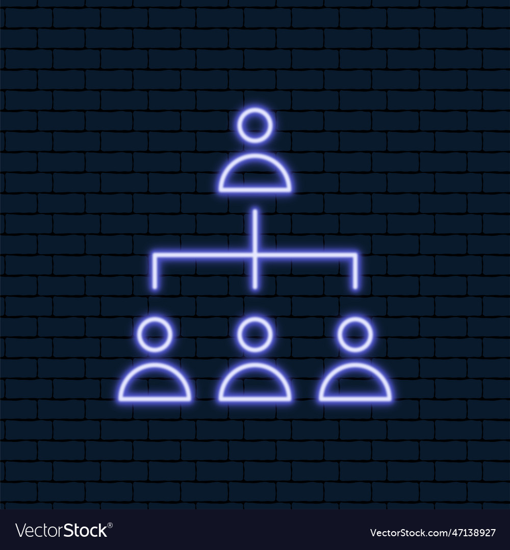 Hierarchy structure neon icon thin line hierarchy Vector Image Hierarchy structure neon icon thin line hierarchy Vector Image