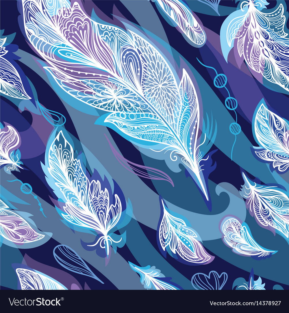 Indigo boho pattern Royalty Free Vector Image - VectorStock
