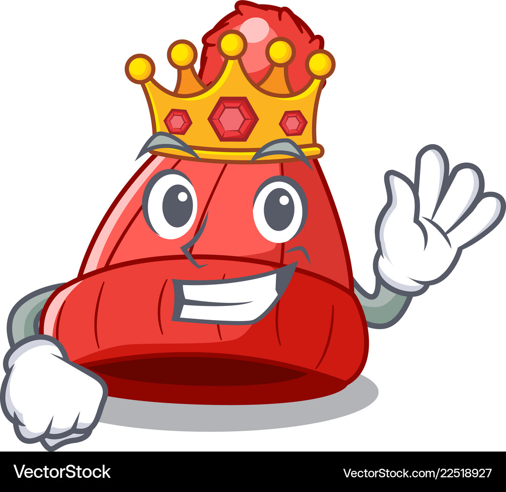 King beanie hat isolated on mascot Royalty Free Vector Image