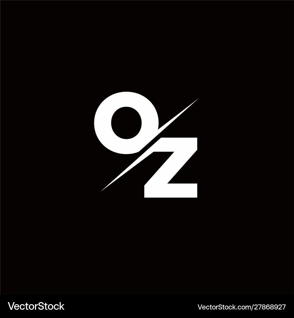 Oz logo letter monogram slash with modern logo Vector Image