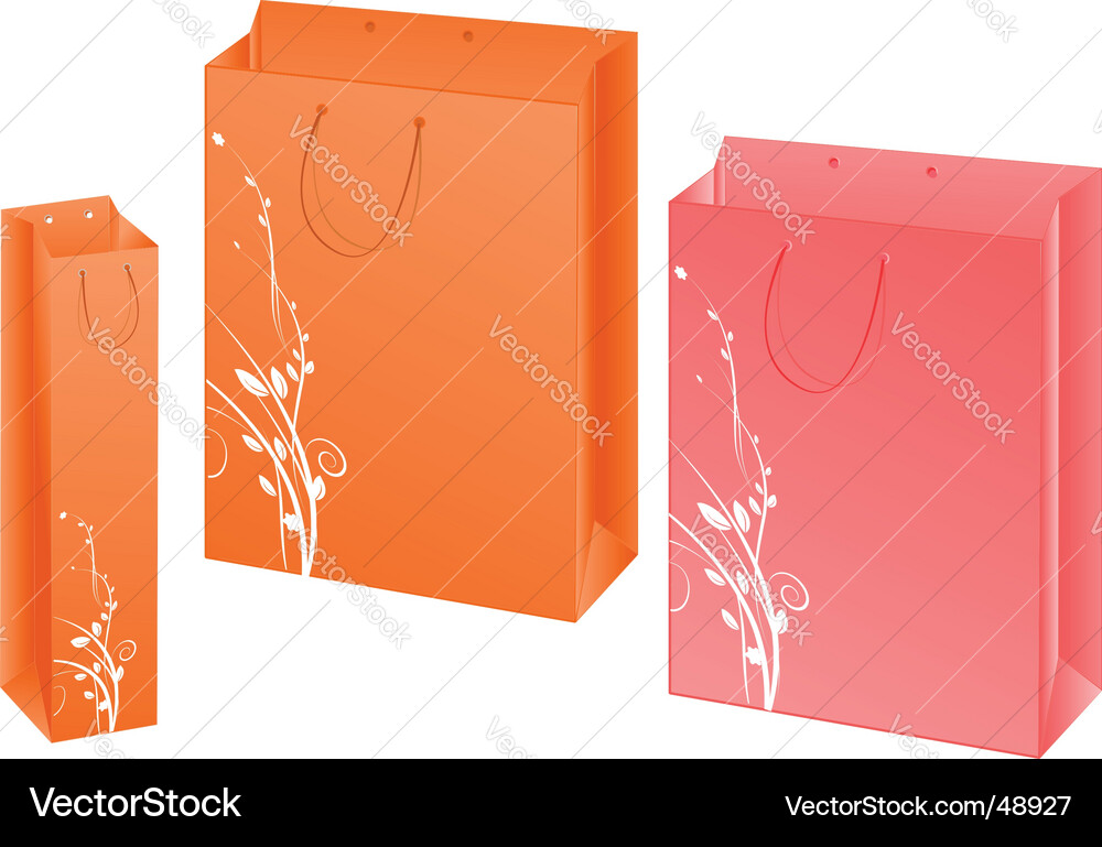 Set of three paper bags Royalty Free Vector Image