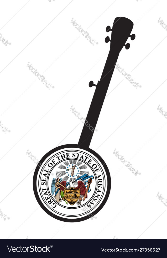 Traditional 5 string banjo silhouette Royalty Free Vector Traditional 5 string banjo silhouette Royalty Free Vector