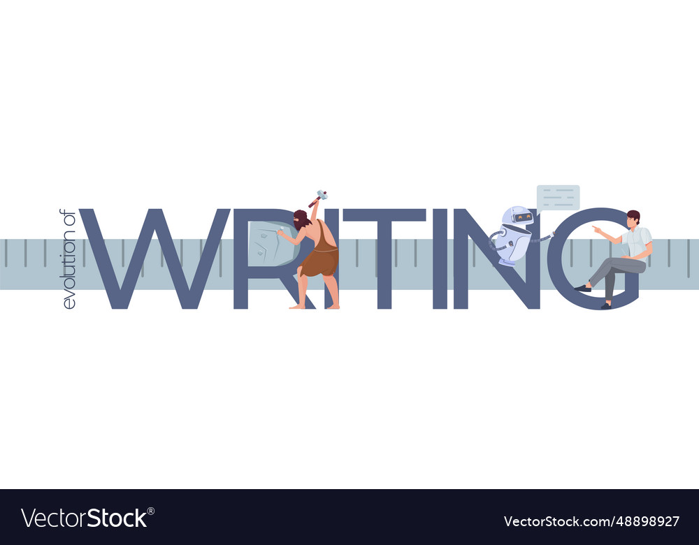 Writing evolution text composition Royalty Free Vector Image