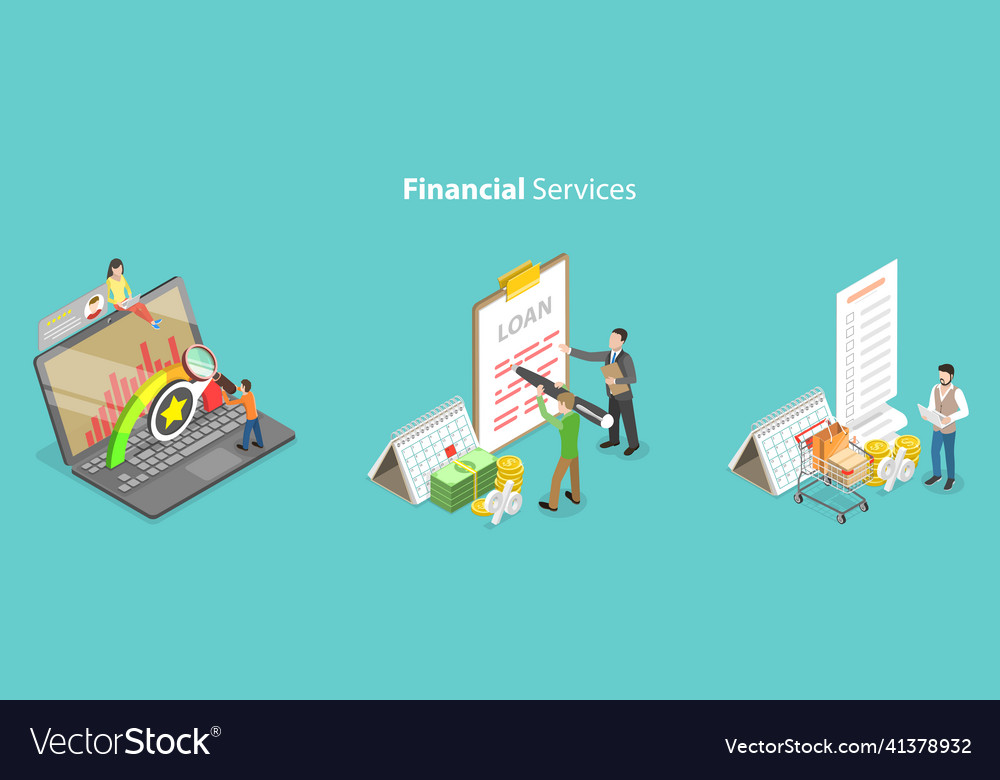 3d isometric flat conceptual Royalty Free Vector Image