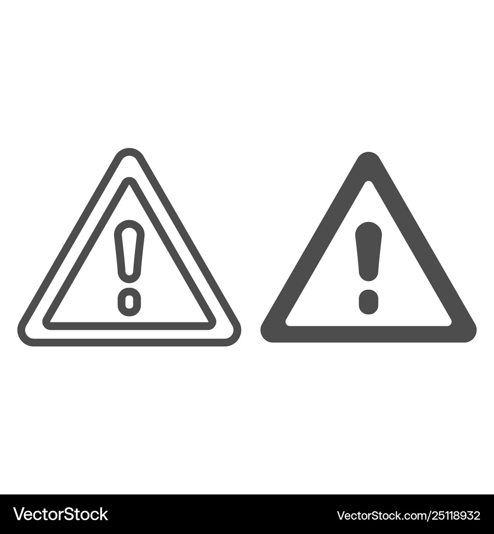 Attention sign line and glyph icon warning Vector Image