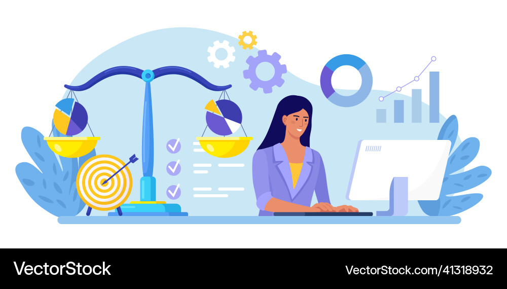Benchmarking as business compare tool Royalty Free Vector