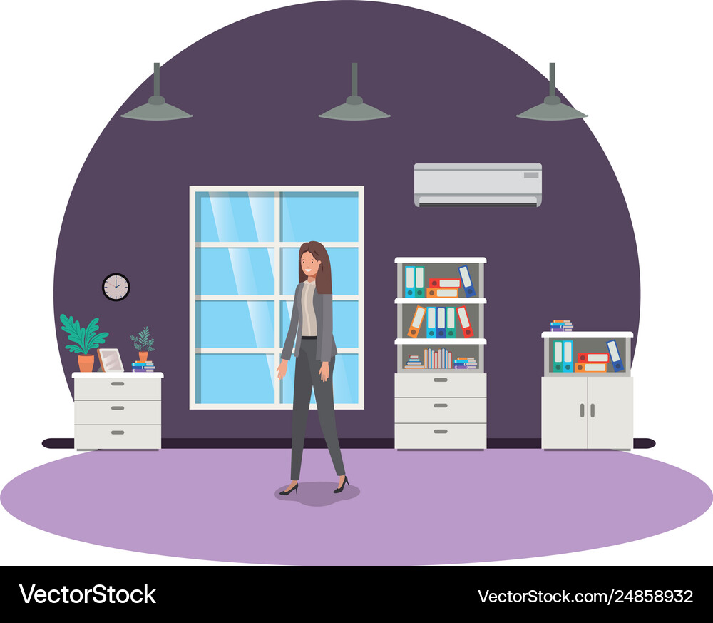 Businesswoman in work office avatar character Vector Image