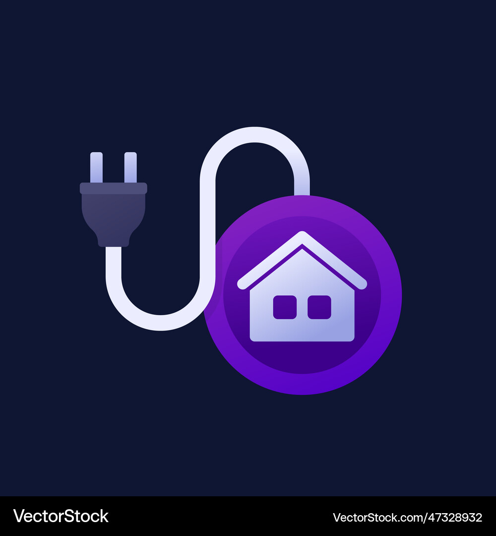 Electric home house icon Royalty Free Vector Image