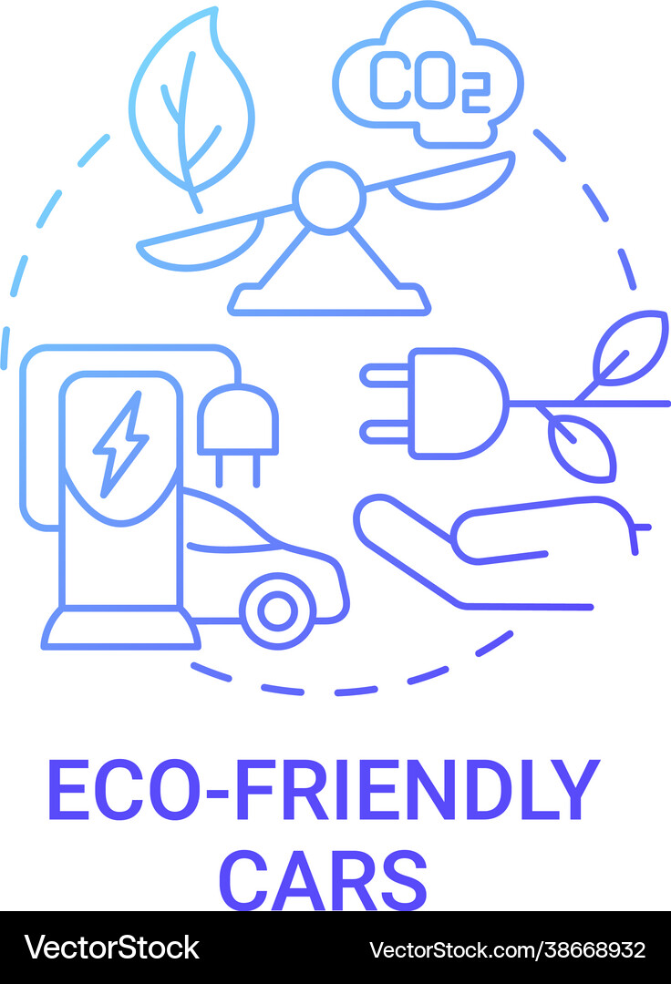 Electric vehicle benefits concept icon Royalty Free Vector