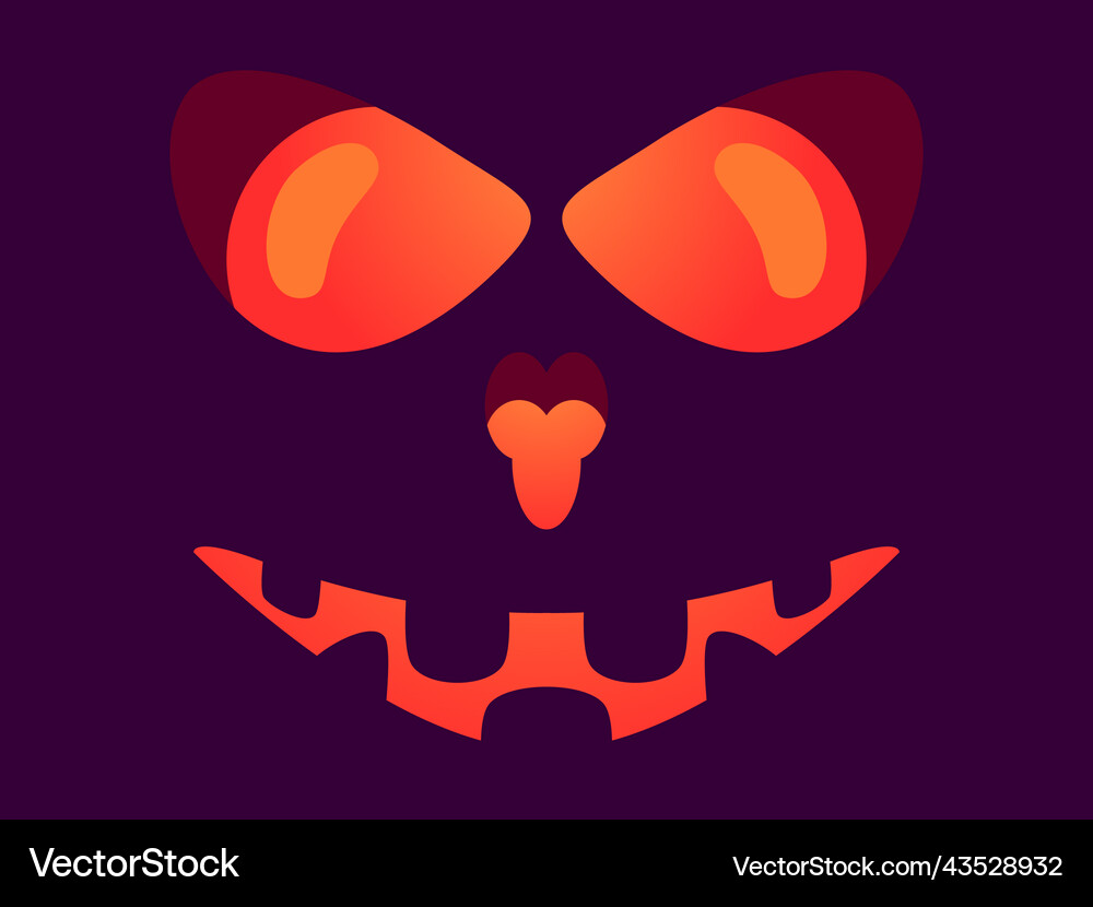 Halloween scary face with glowing eyes evil Vector Image