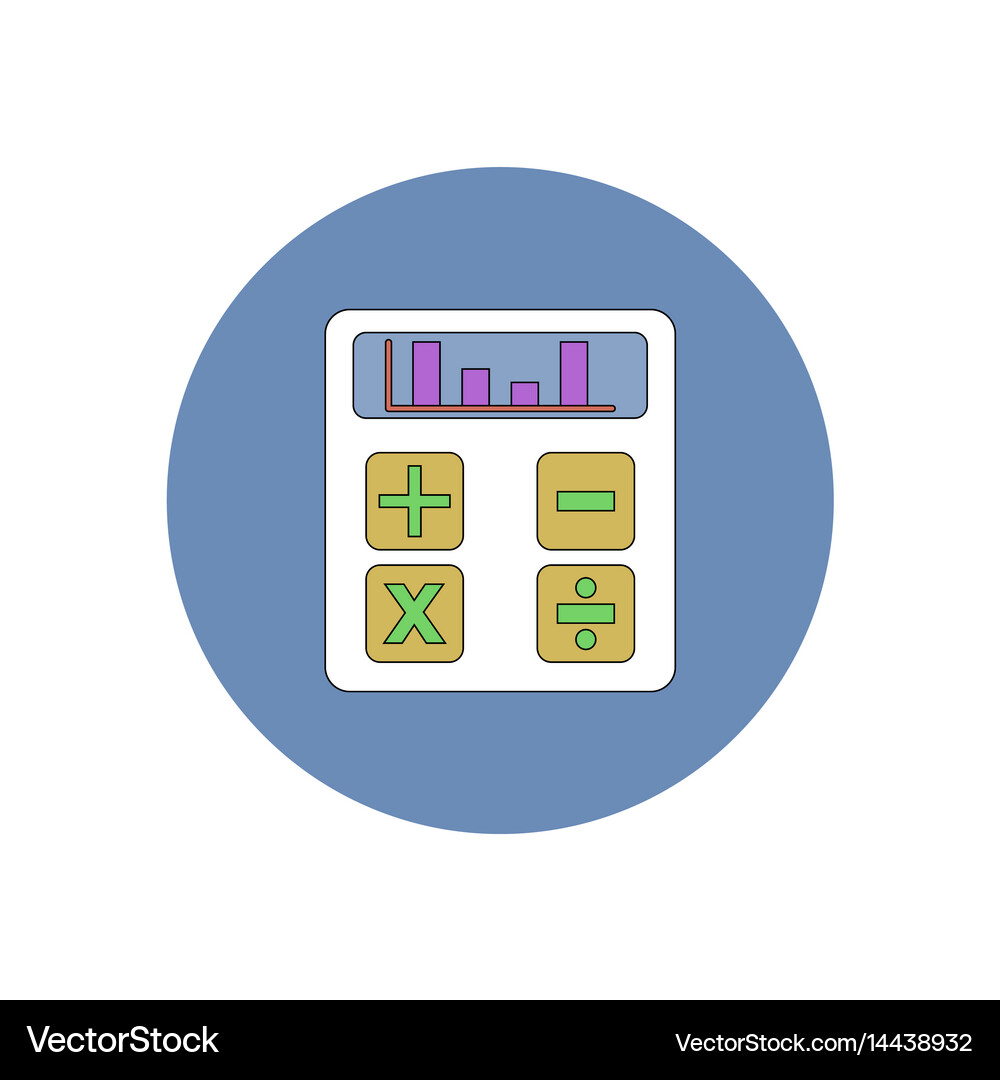 In flat design of calculator Royalty Free Vector Image