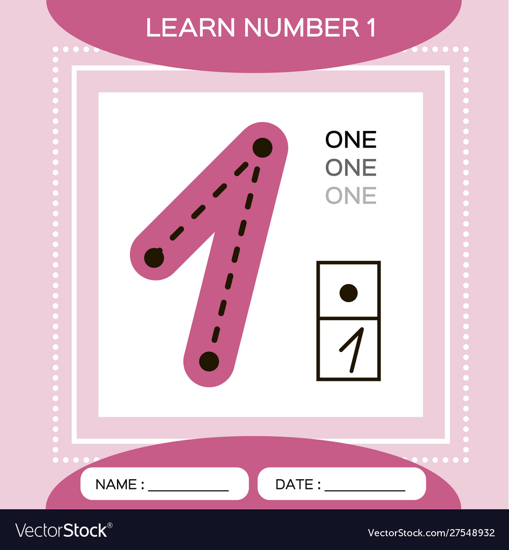Learn numbers 1 one children educational game Vector Image