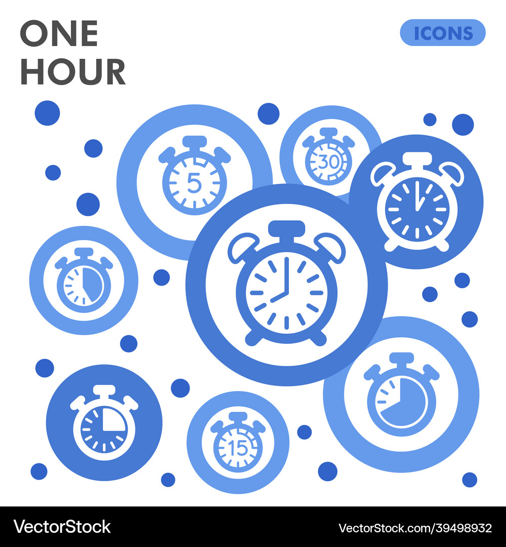 Modern one hour infographic design template alarm Vector Image