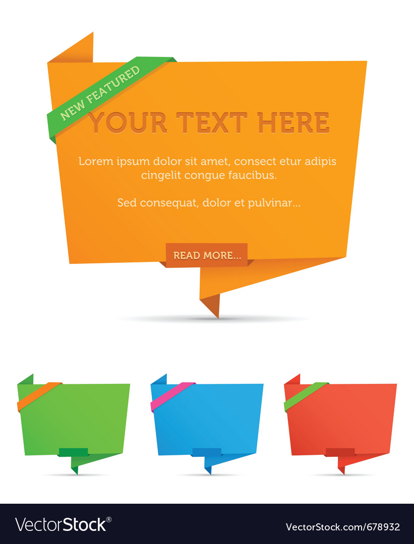 Origami web boxes Royalty Free Vector Image - VectorStock